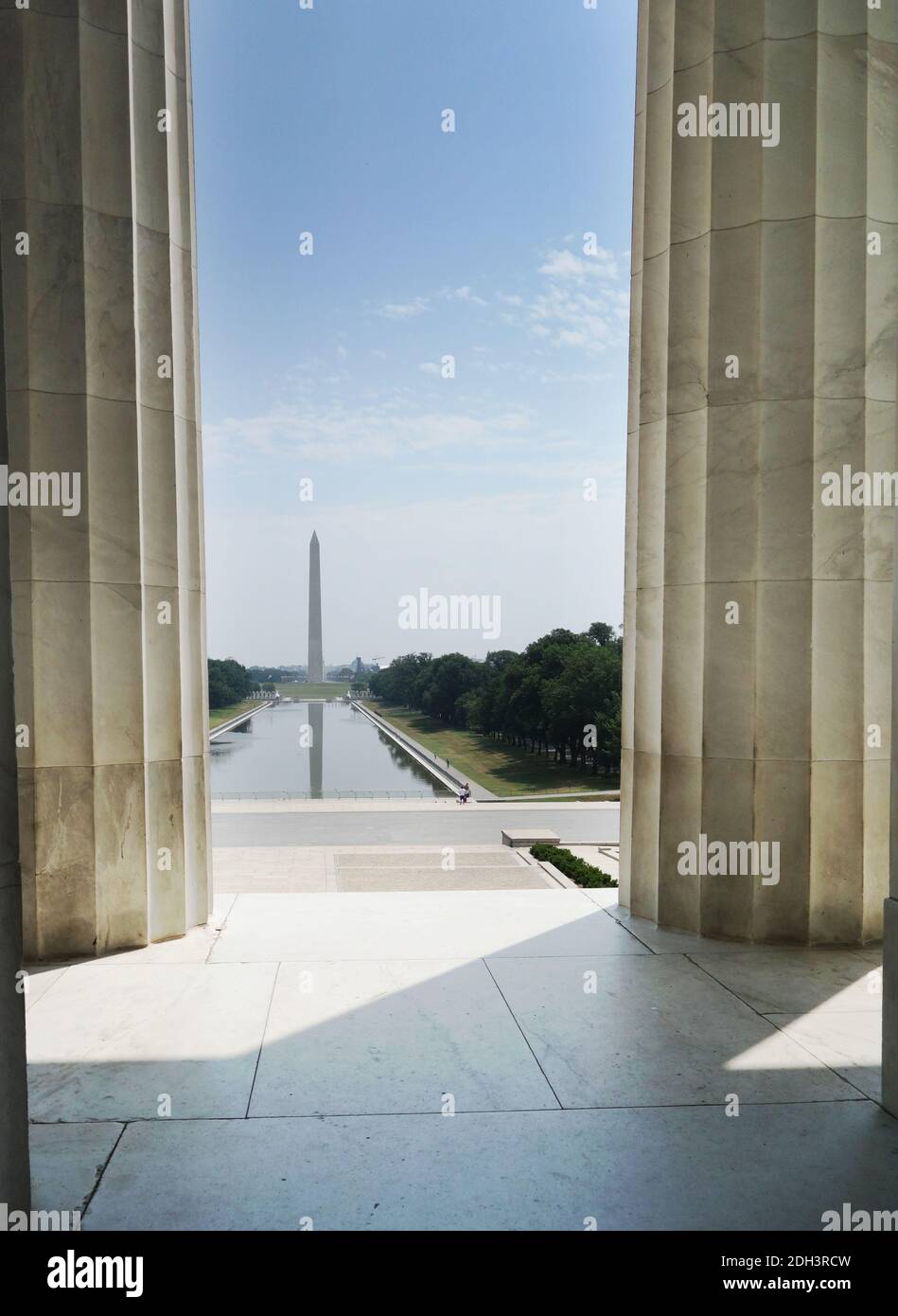 Washington Monument and national mall reflecting pool from the Lincoln ...