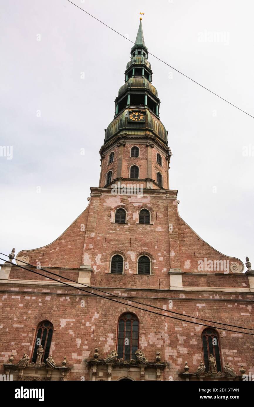 A vertical shot of St. Peter's Church, Riga Stock Photo - Alamy