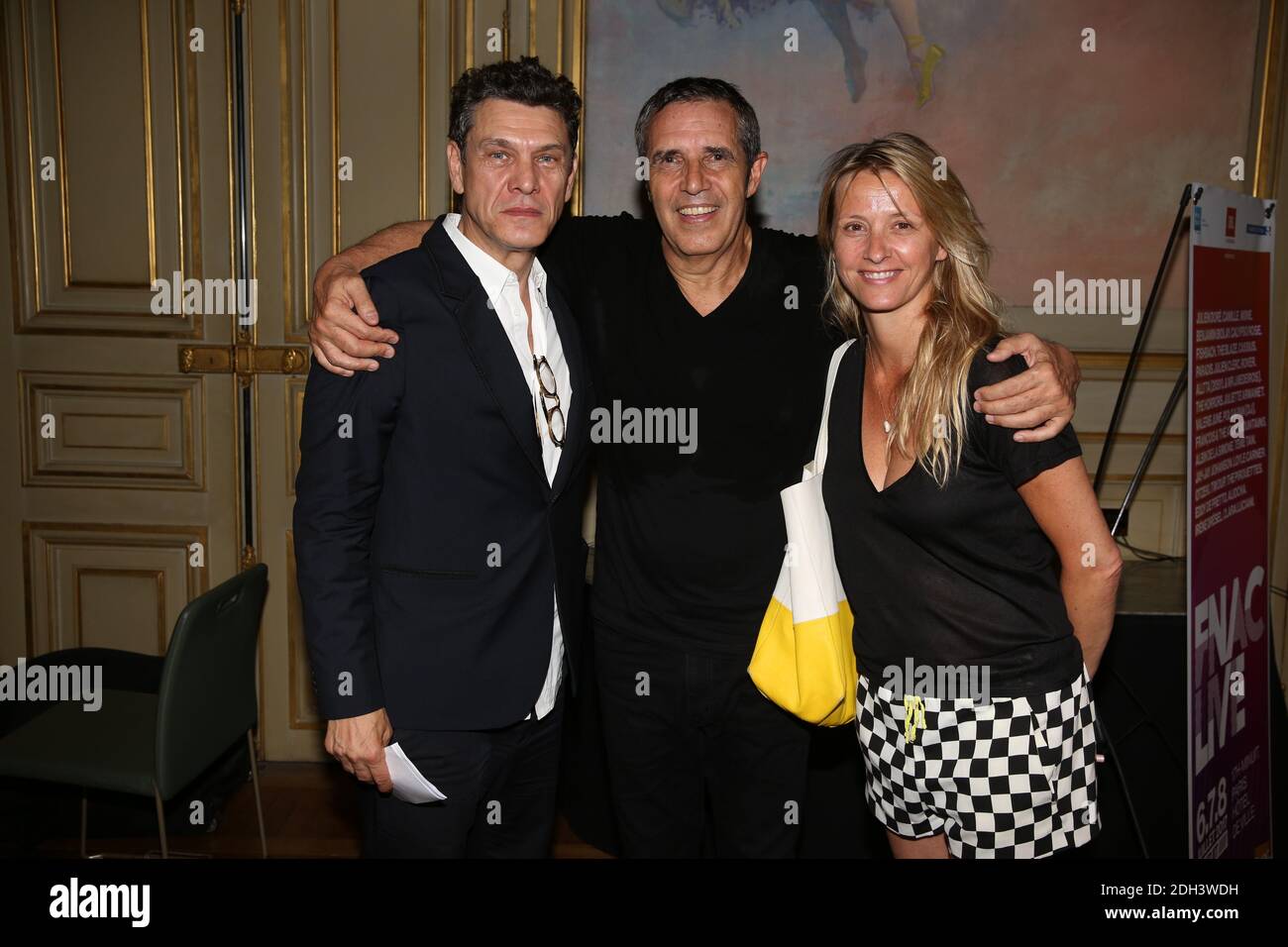 Exclusive - Julien Clerc, Marc Lavoine and Sarah Lavoine attending FNAC ...