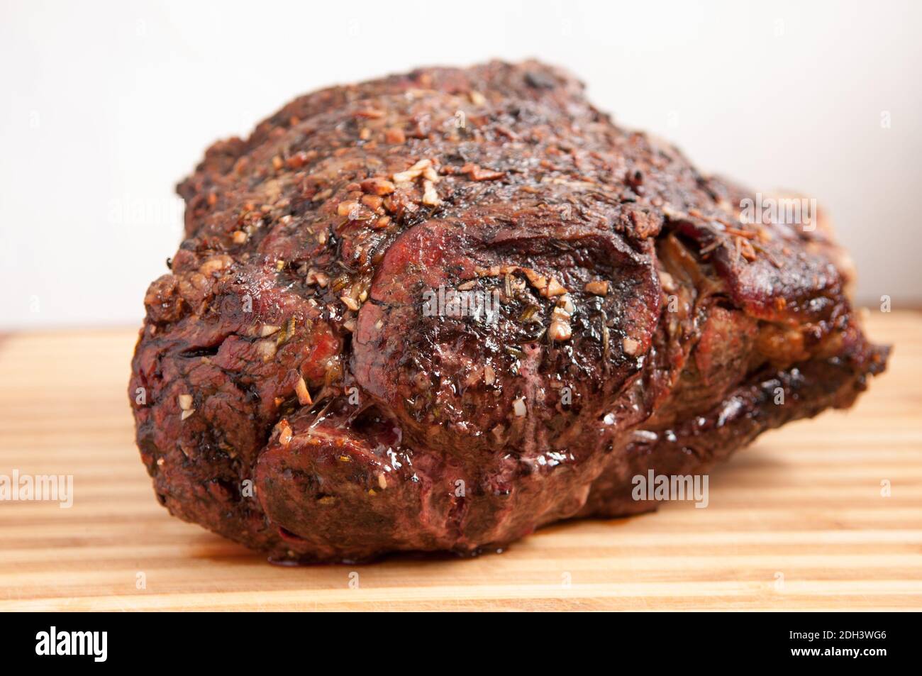 herb and spice rubbed beef rib roast fresh from the oven Stock Photo ...
