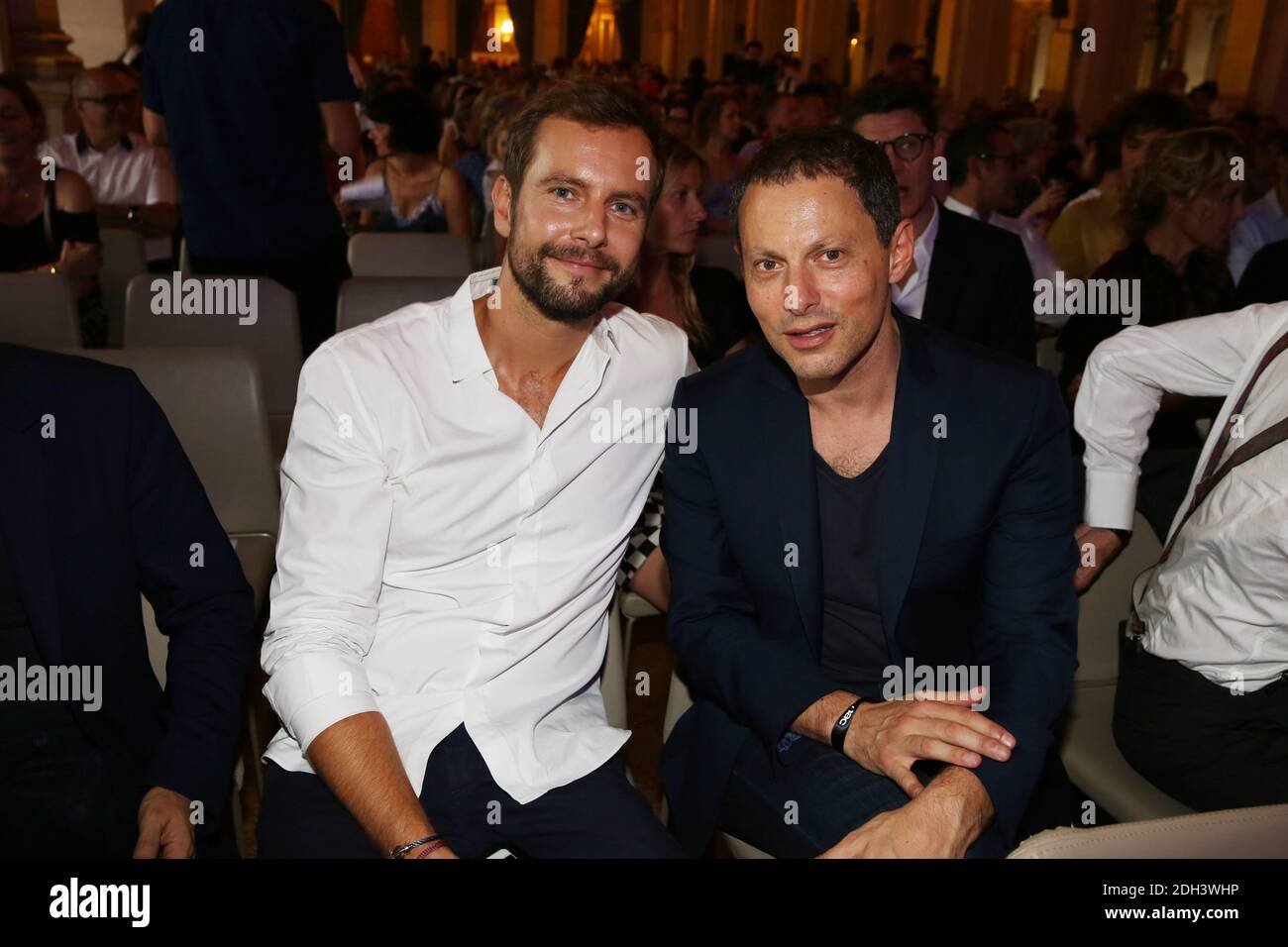 Marc-Olivier Fogiel and his husband Francois Roelants attending FNAC ...