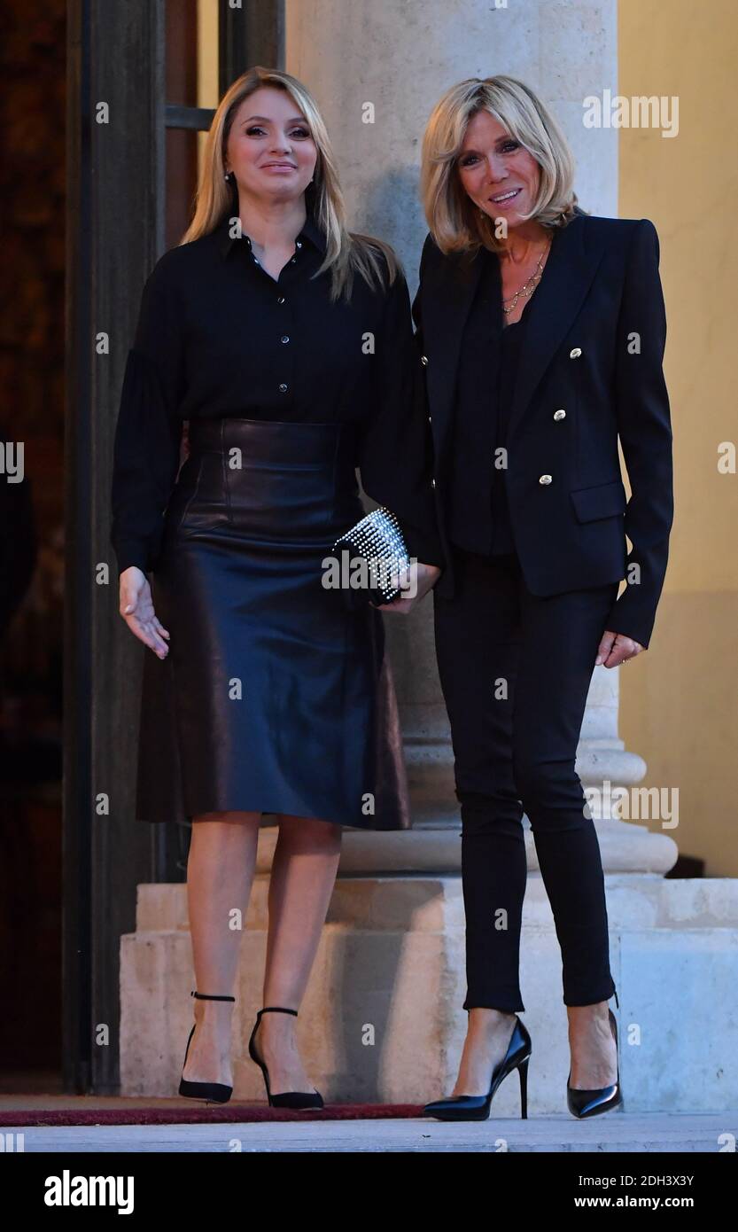 French First Lady Brigitte Macron and Mexican First Lady Angelica ...