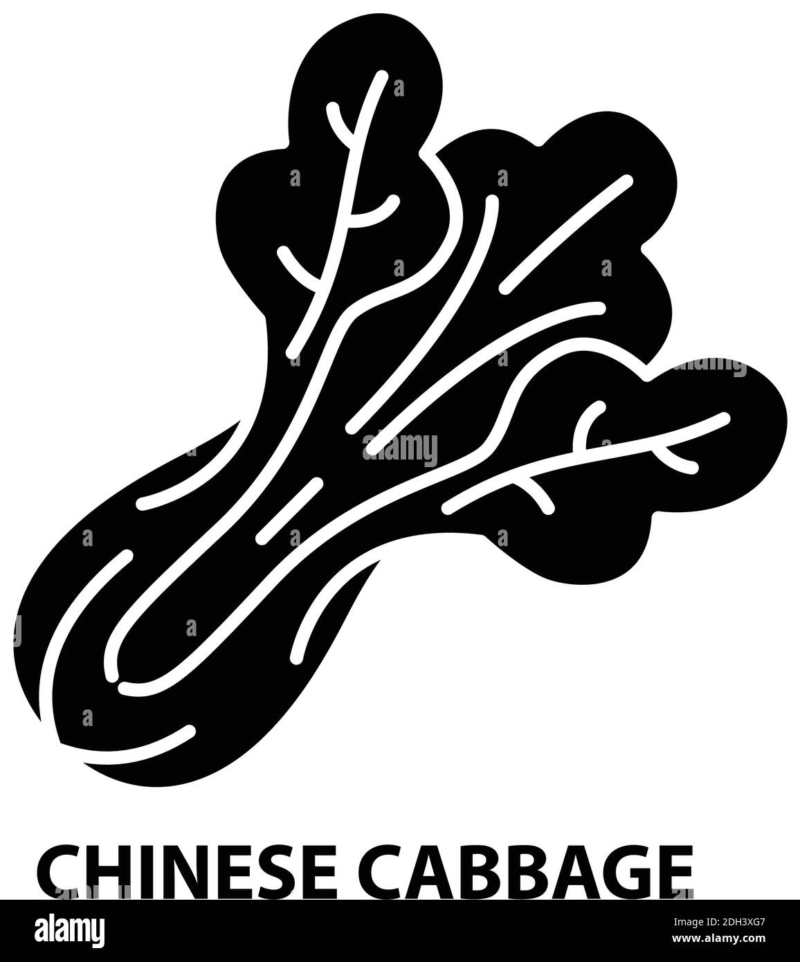 chinese cabbage symbol icon, black vector sign with editable strokes ...
