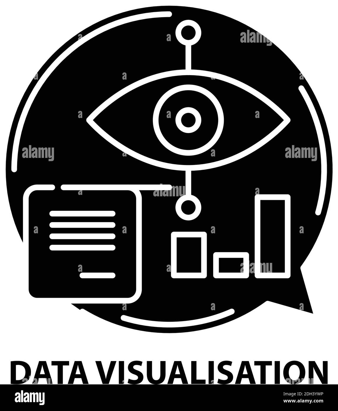data visualisation icon, black vector sign with editable strokes ...