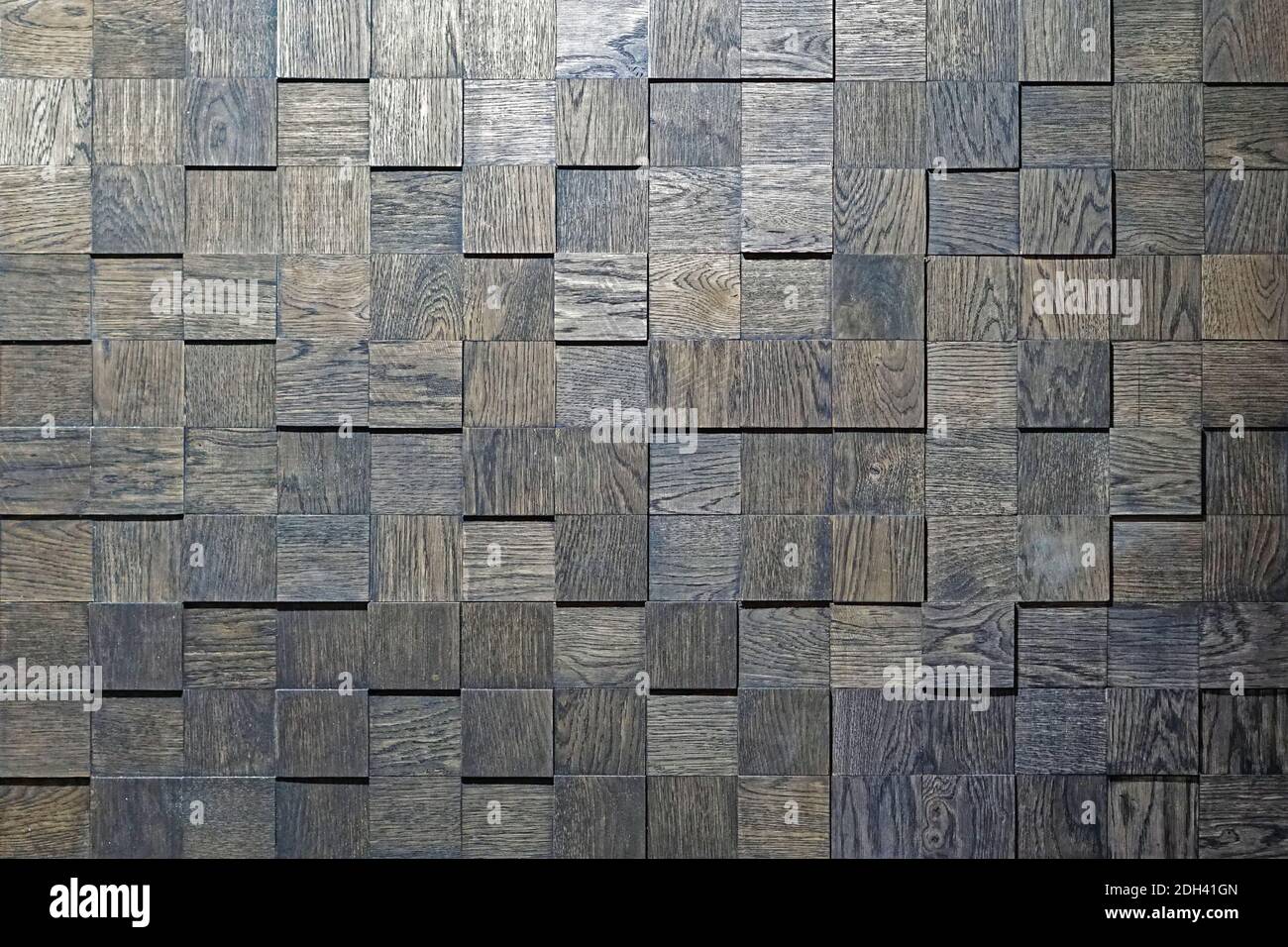 Dark wood cubes contemporary structure background Stock Photo - Alamy