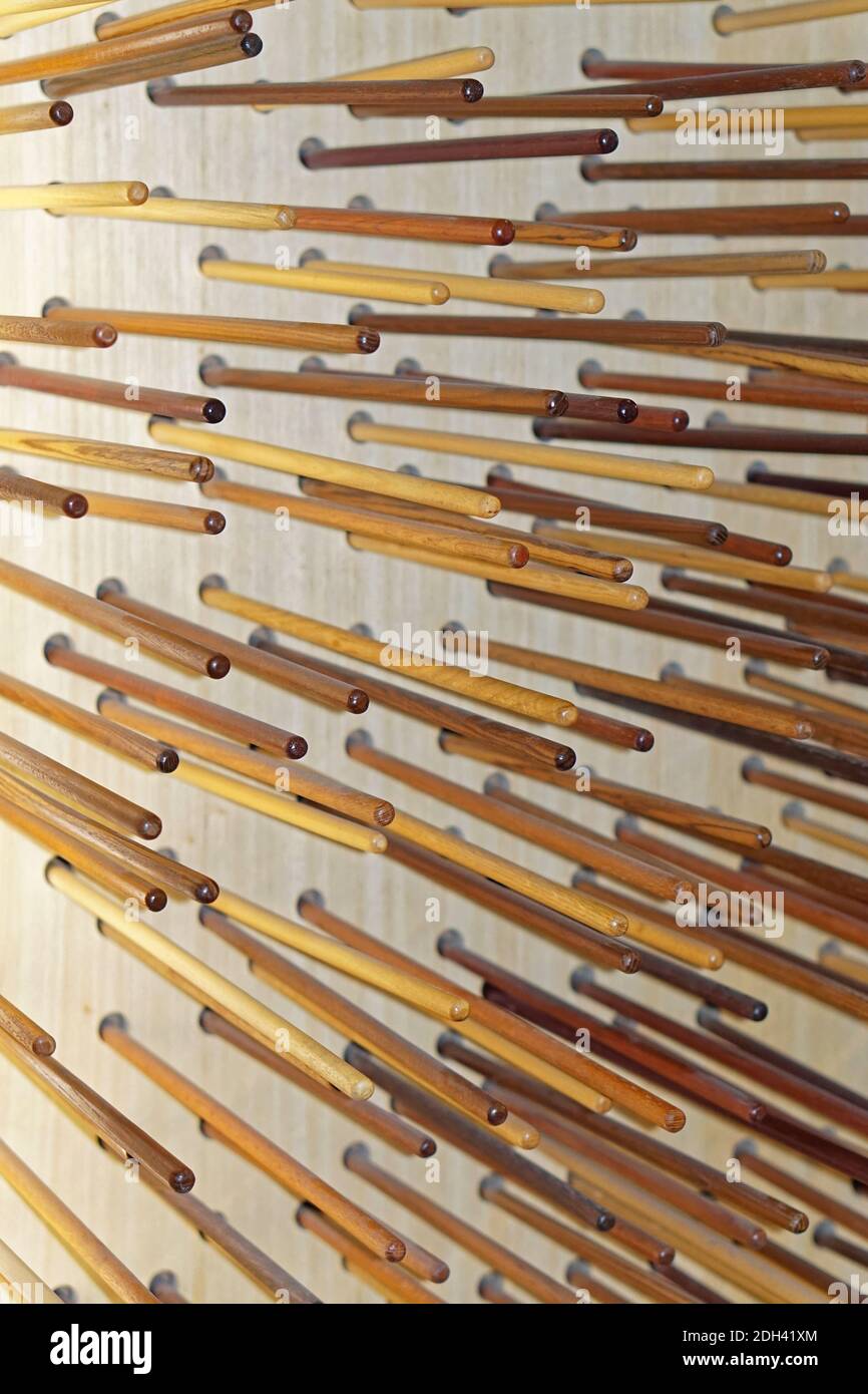 Wooden sticks wall hi-res stock photography and images - Alamy