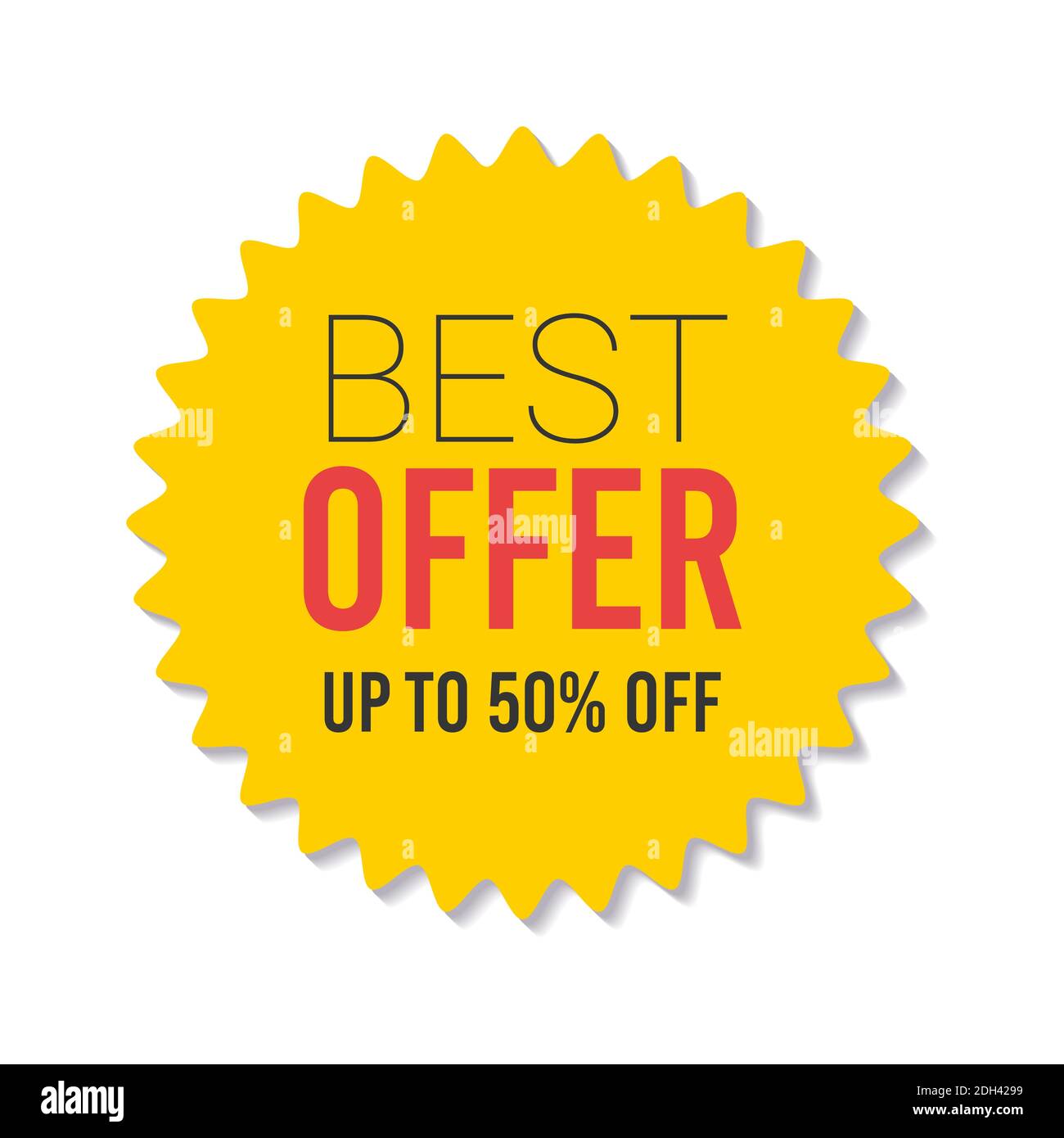 Yellow sale starburst sticker - star edge round label and badge with ...