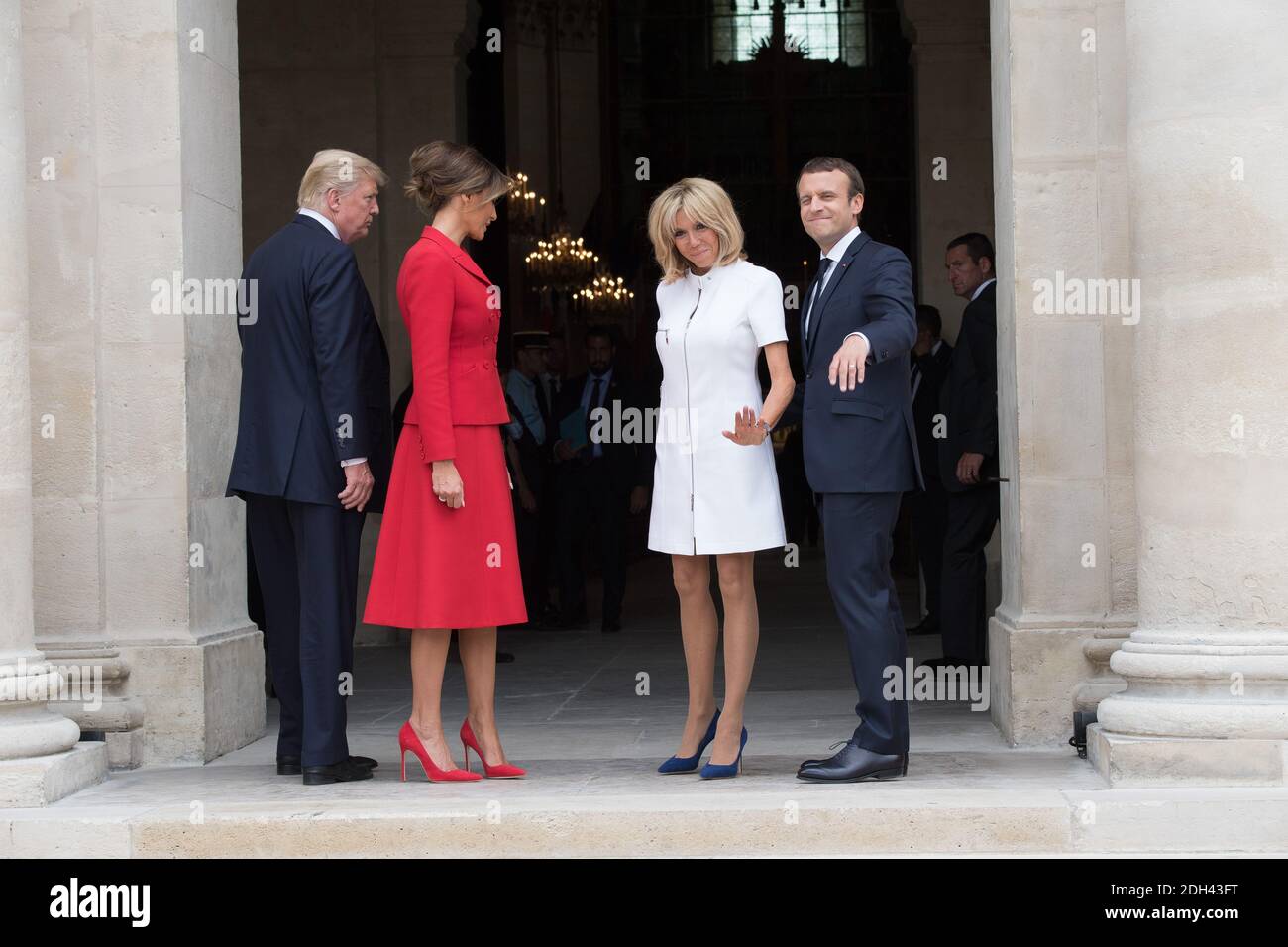 French President Emmanuel Macron and U.S. President Donald Trump during ...