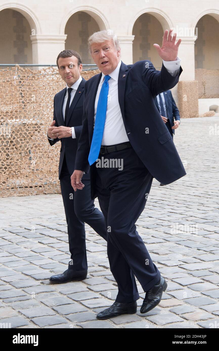 French President Emmanuel Macron and U.S. President Donald Trump during ...