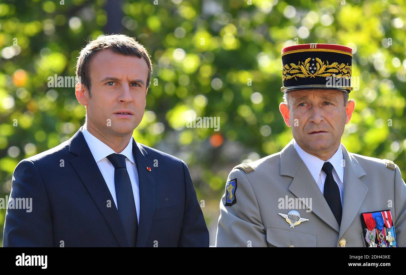 French President Emmanuel Macron and Chief of the Defence Staff, French ...