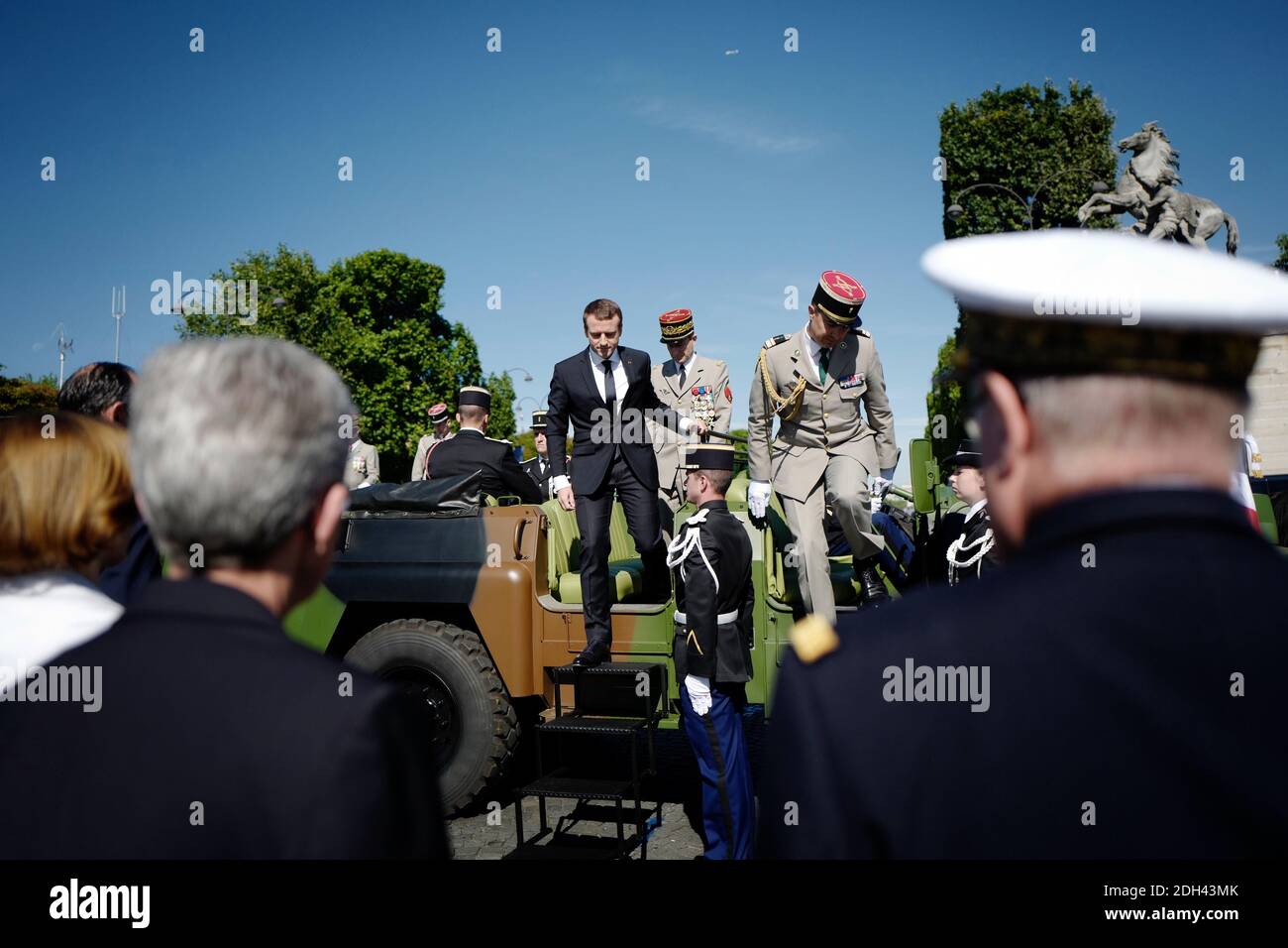 French President Emmanuel Macron and US President Donald Trump during ...
