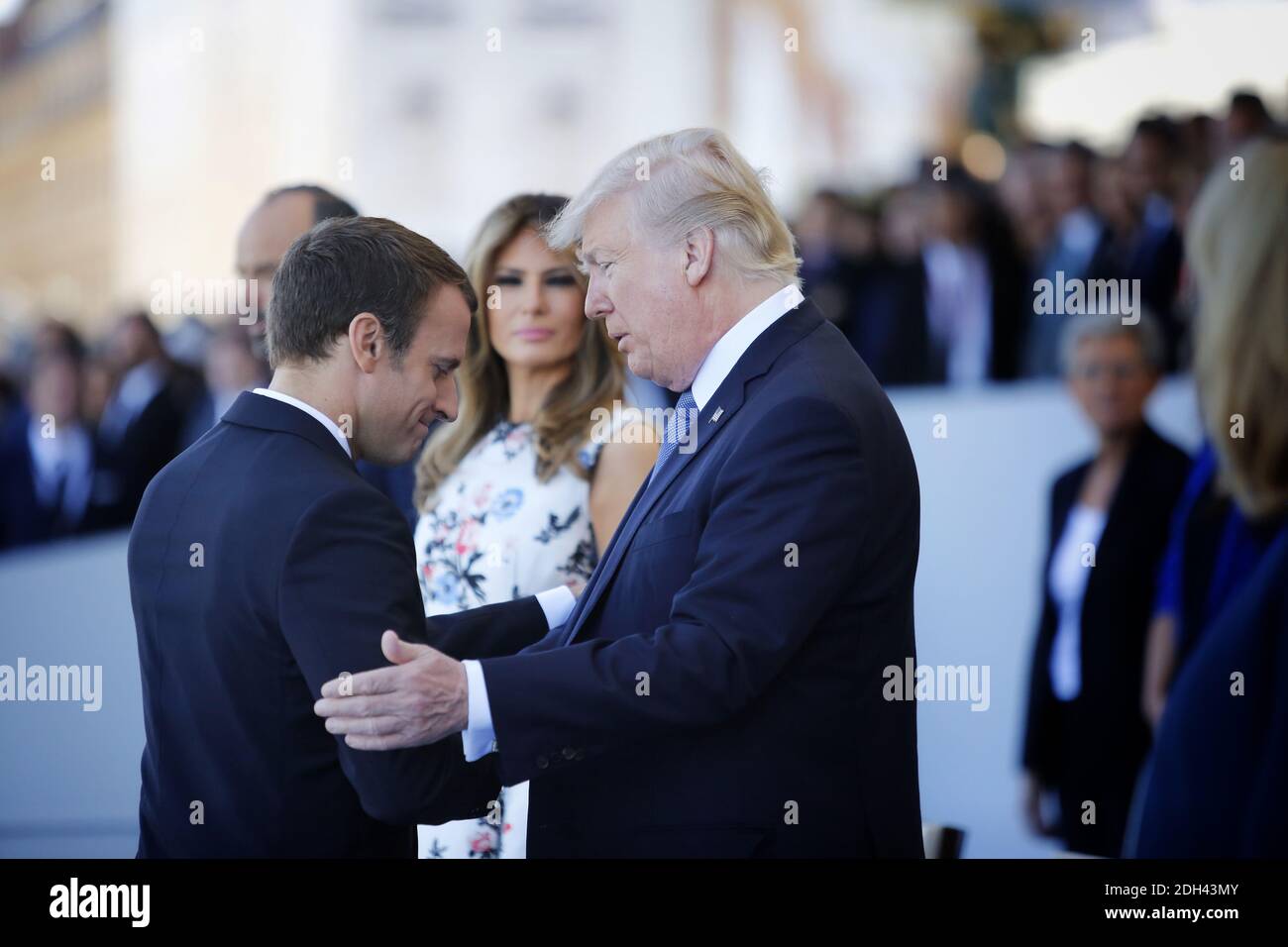 French President Emmanuel Macron and US President Donald Trump during ...