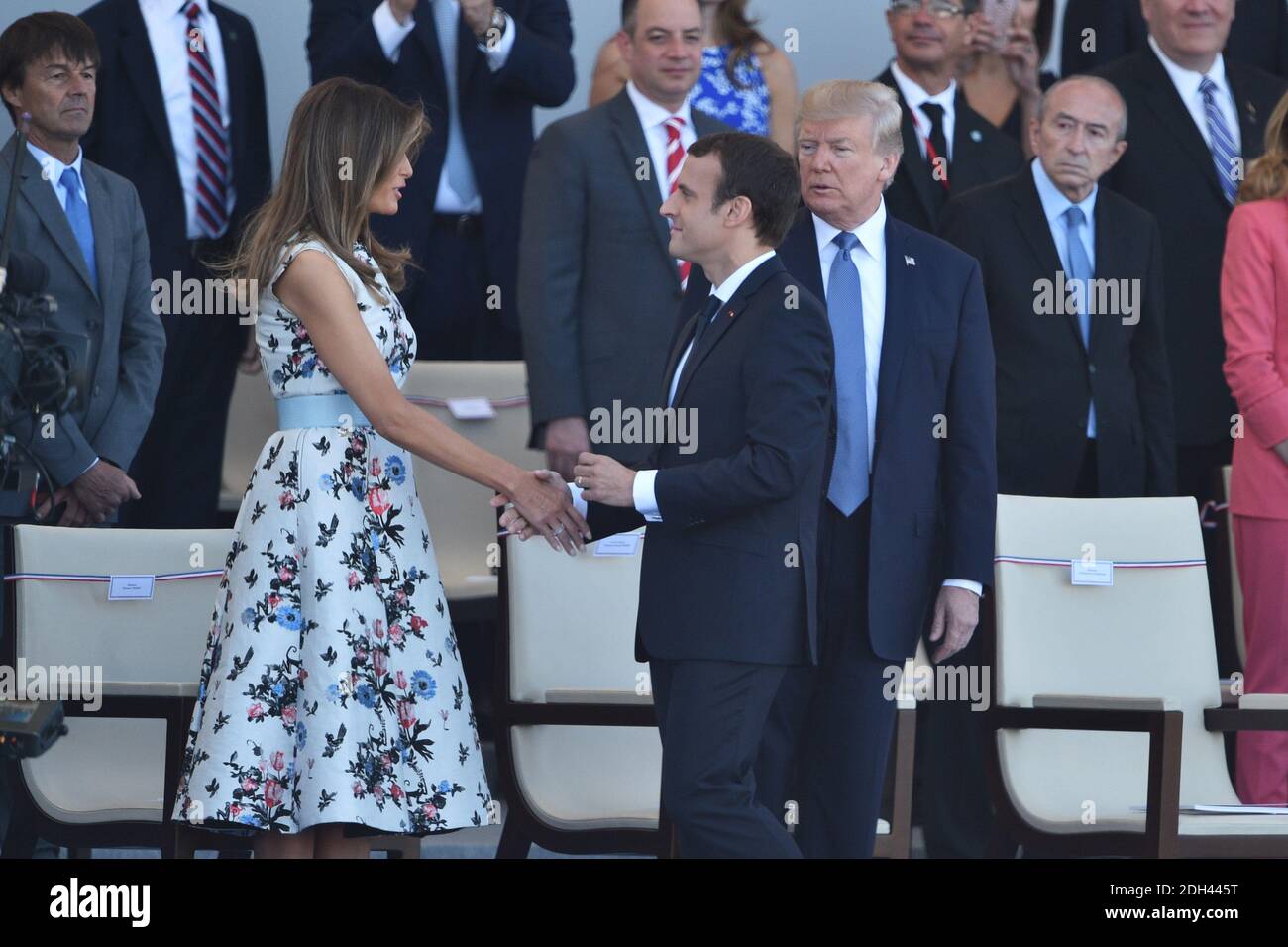 US President Donald Trump, First Lady Melania Trump and French ...