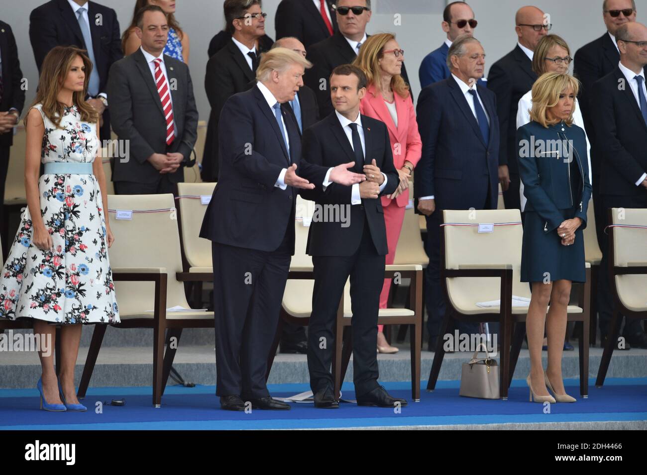 US President Donald Trump, First Lady Melania Trump and French ...