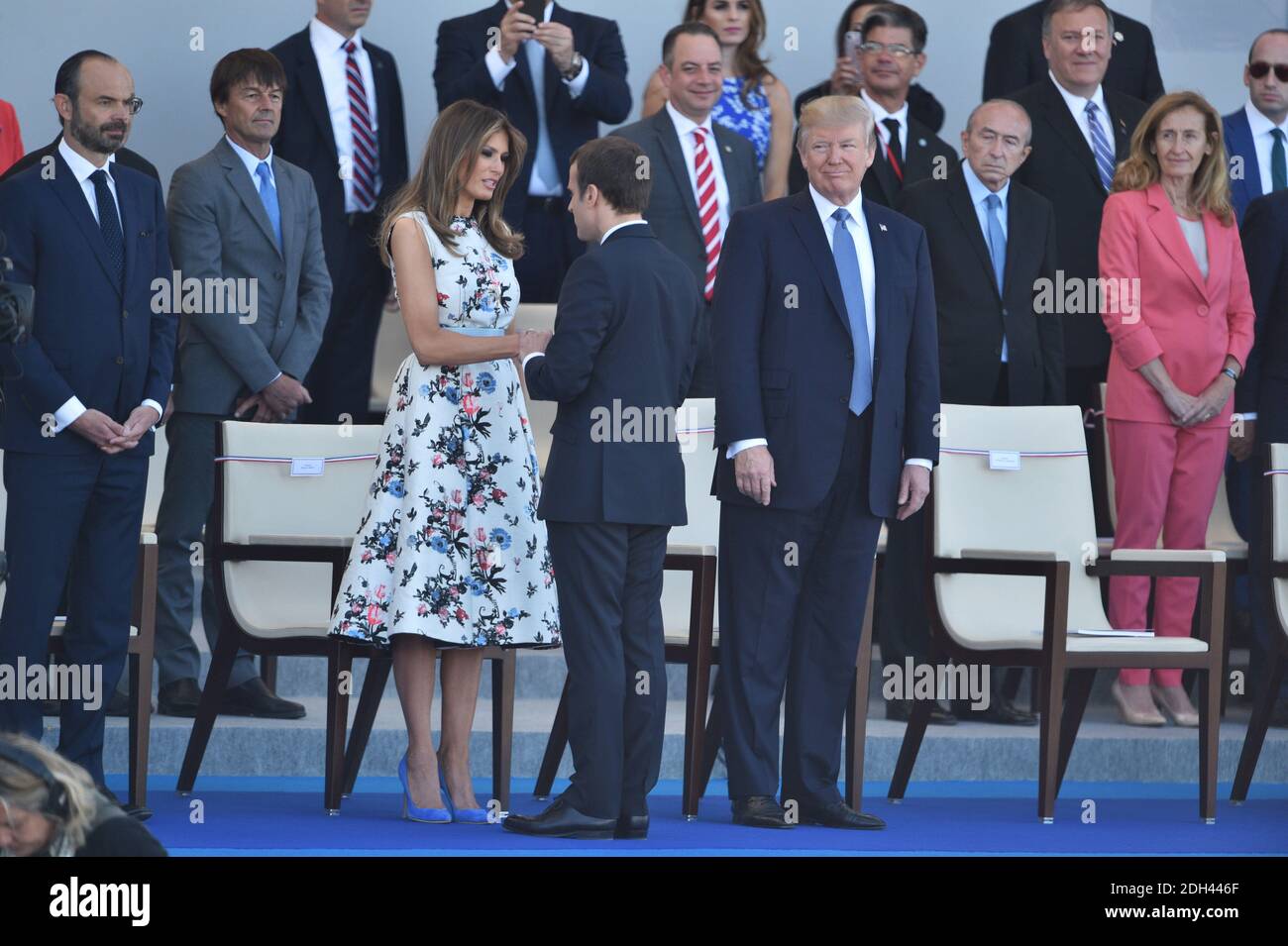 US President Donald Trump, First Lady Melania Trump and French ...