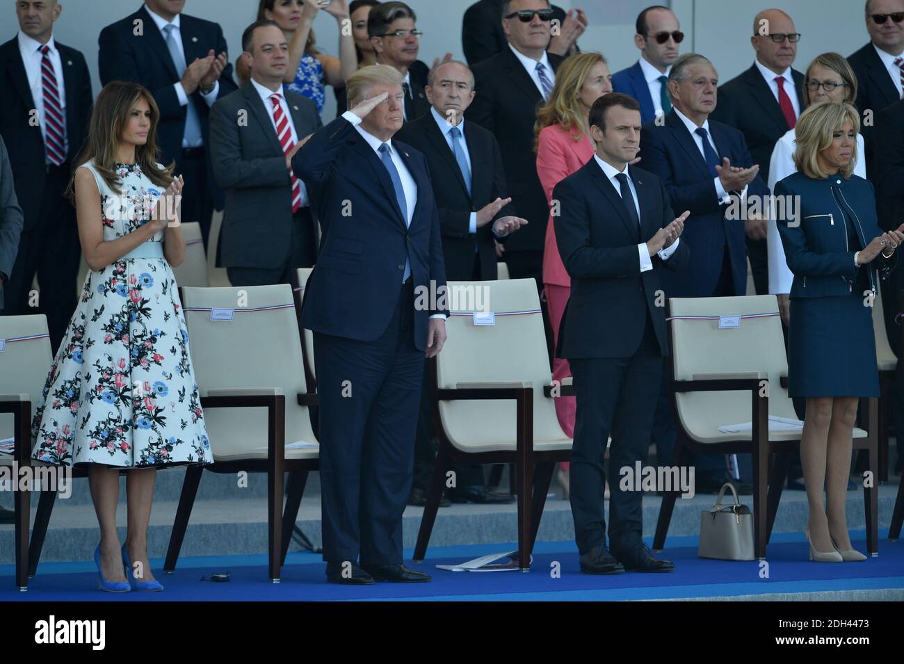 US President Donald Trump, First Lady Melania Trump and French ...