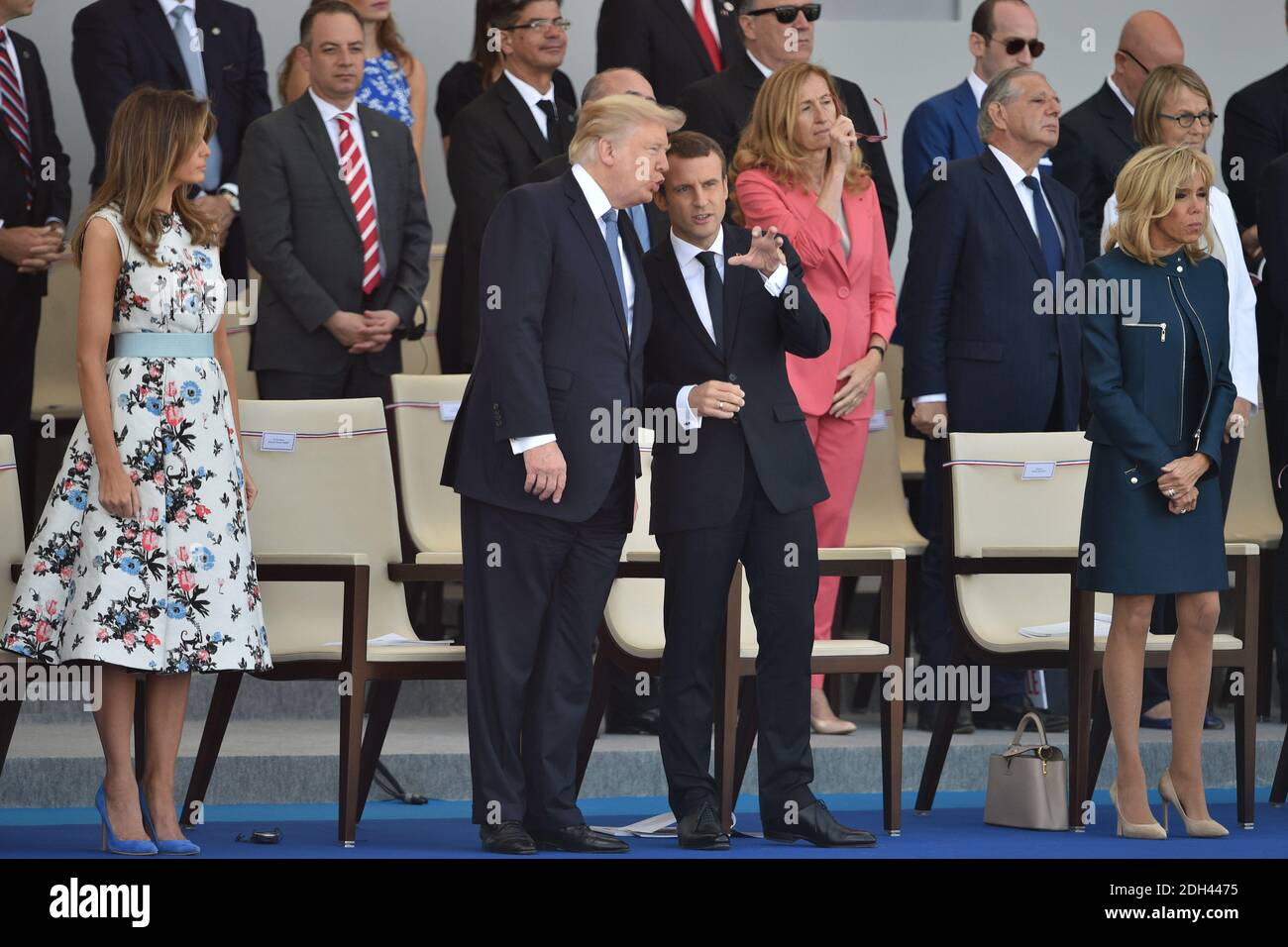 US President Donald Trump, First Lady Melania Trump and French ...