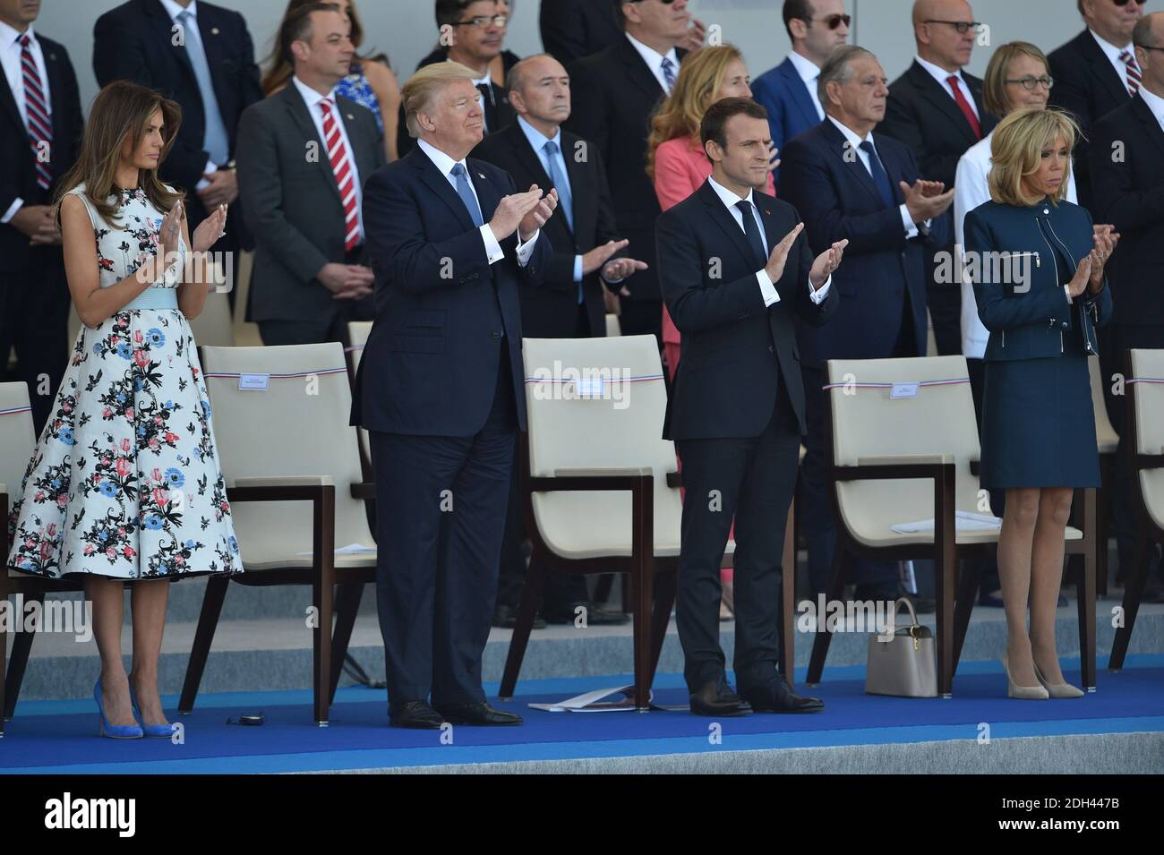 US President Donald Trump, First Lady Melania Trump and French ...