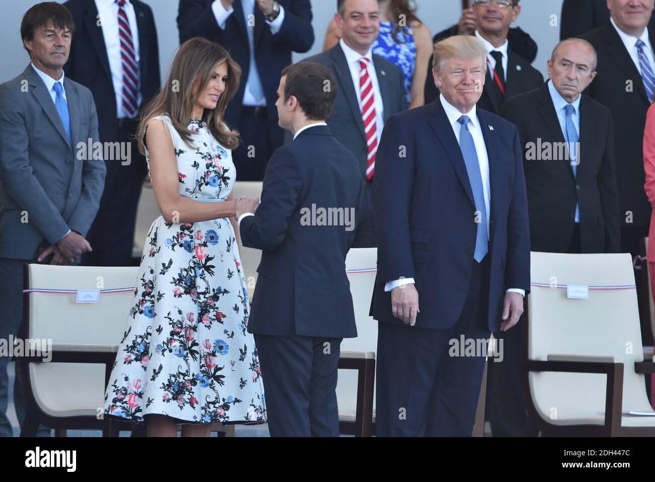 US President Donald Trump, First Lady Melania Trump and French ...