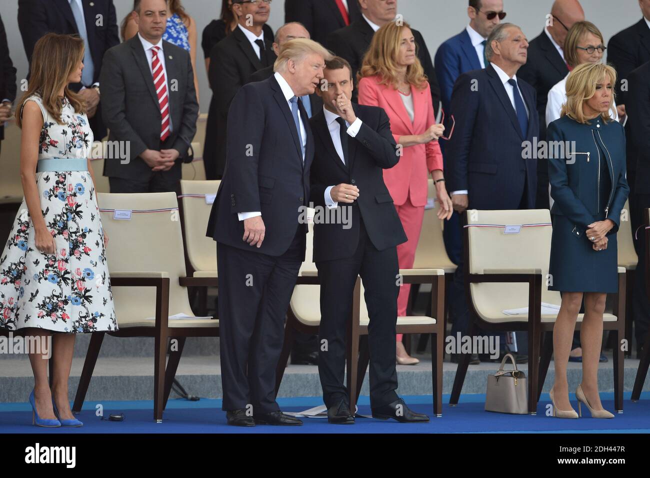 US President Donald Trump, First Lady Melania Trump and French ...