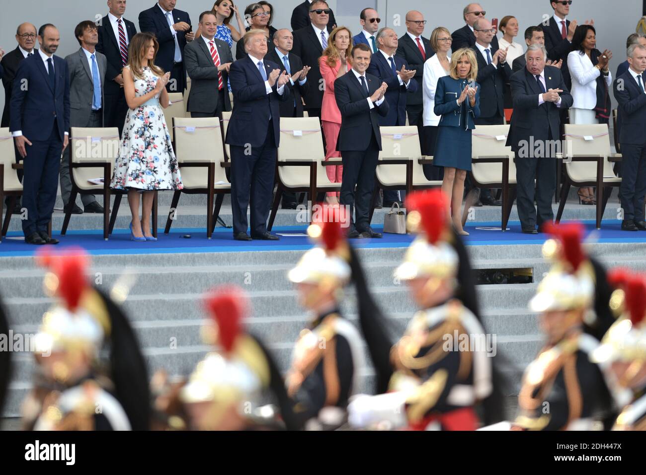 US President Donald Trump, First Lady Melania Trump and French ...