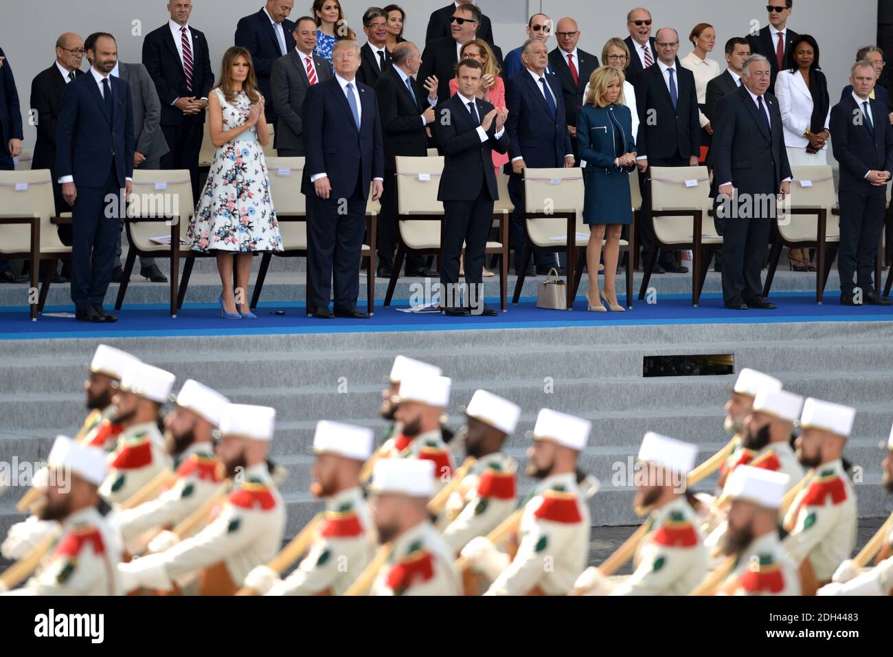 US President Donald Trump, First Lady Melania Trump and French ...