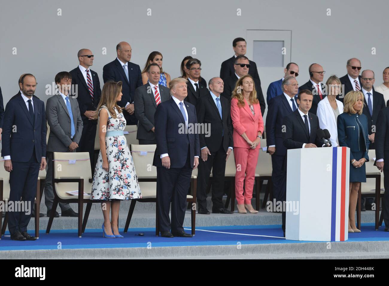 US President Donald Trump, First Lady Melania Trump and French ...
