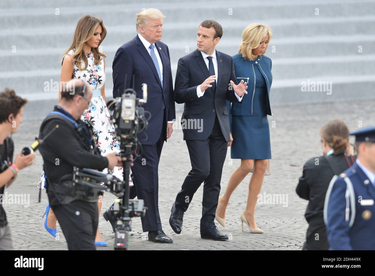 US President Donald Trump, First Lady Melania Trump and French ...