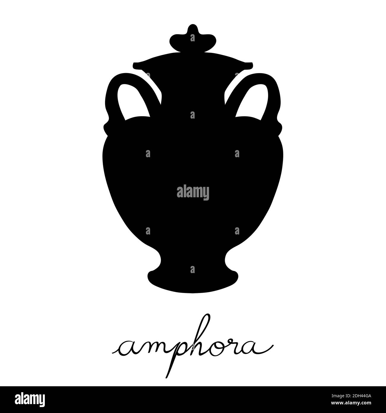 Covered amfora silhouette Stock Photo - Alamy