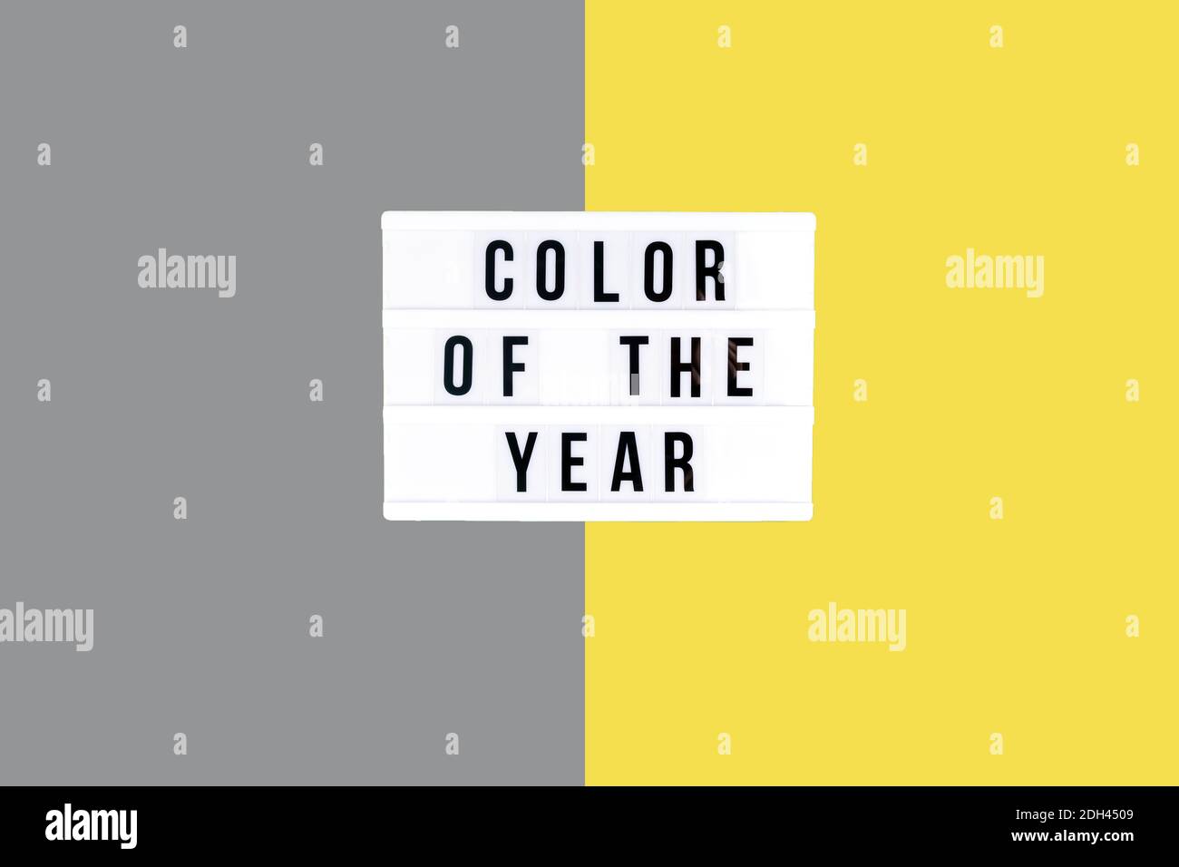 Retro lightbox with Color of the year wording on the trendy solid ...