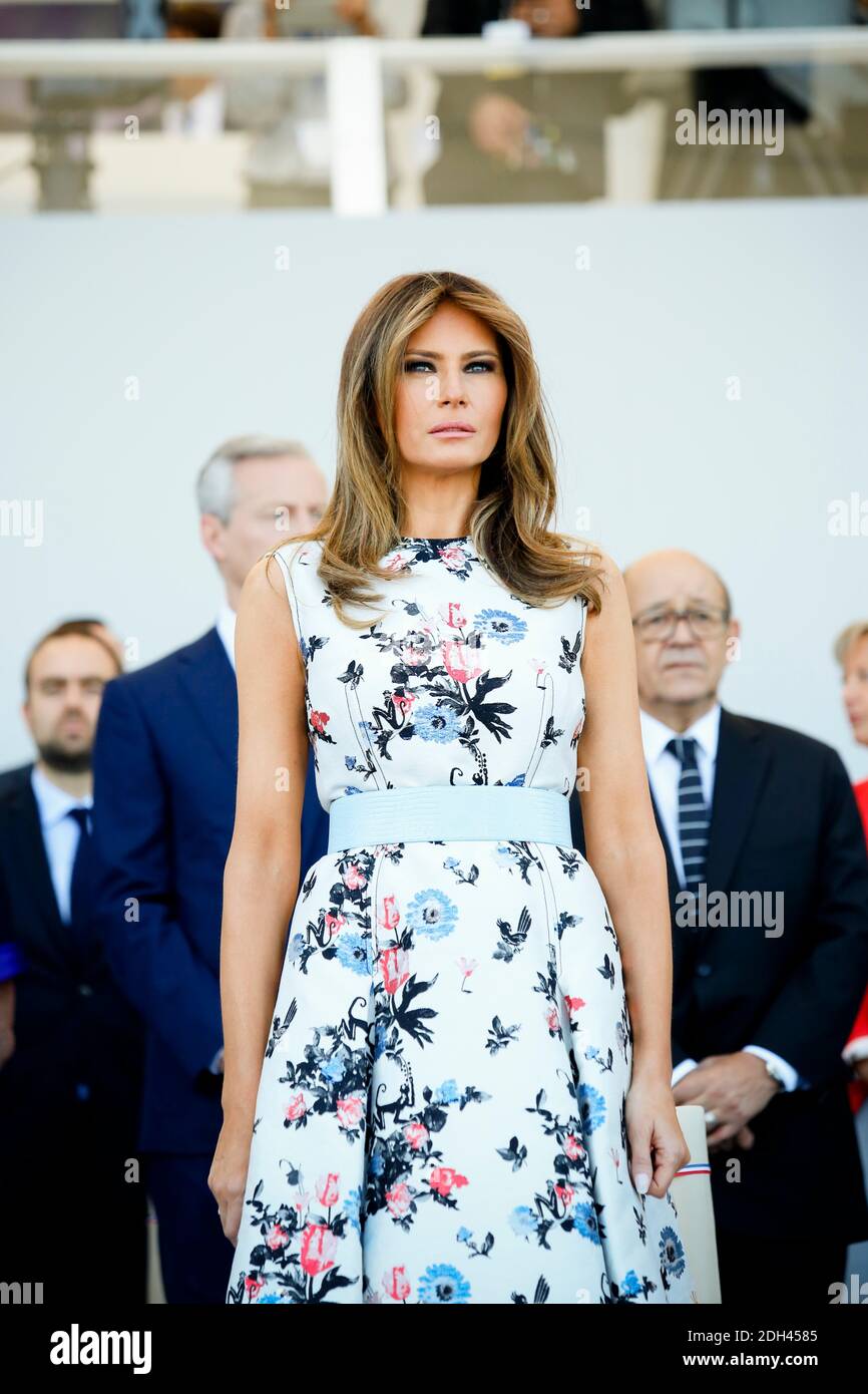 First Lady Melania Trump during the annual Bastille Day military parade ...