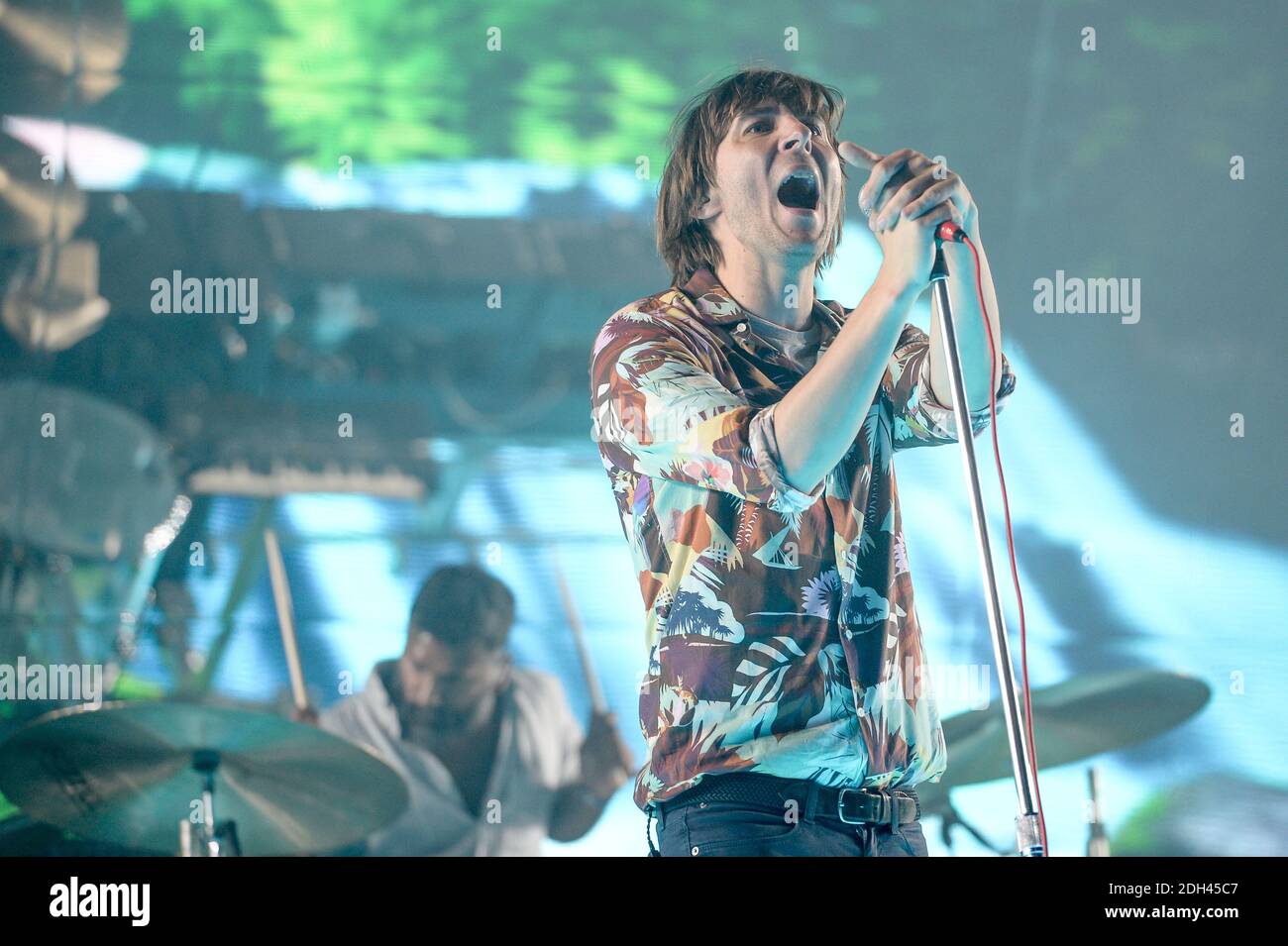 Phoenix performing live on stage at Festival Les Vieilles Charrues in ...