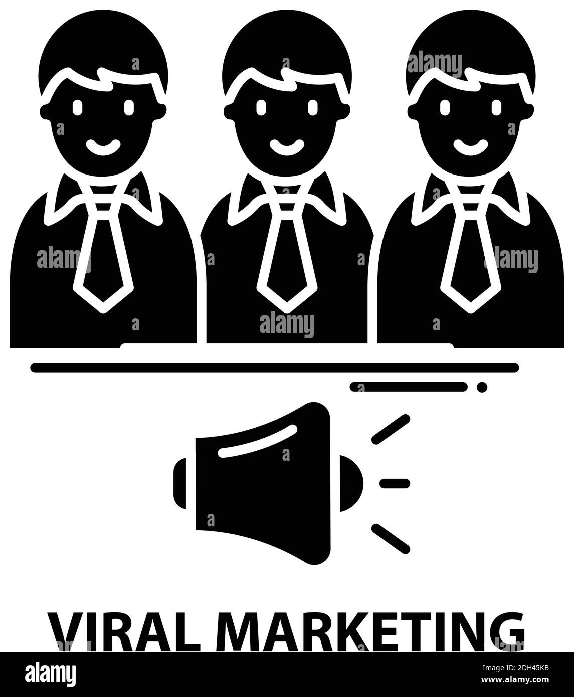 viral marketing icon, black vector sign with editable strokes, concept ...