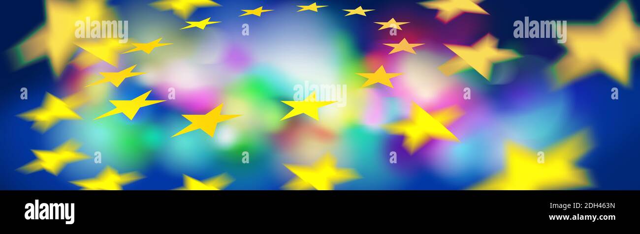 Eu symbol, flag, europe, blue, banner, lights Stock Photo - Alamy