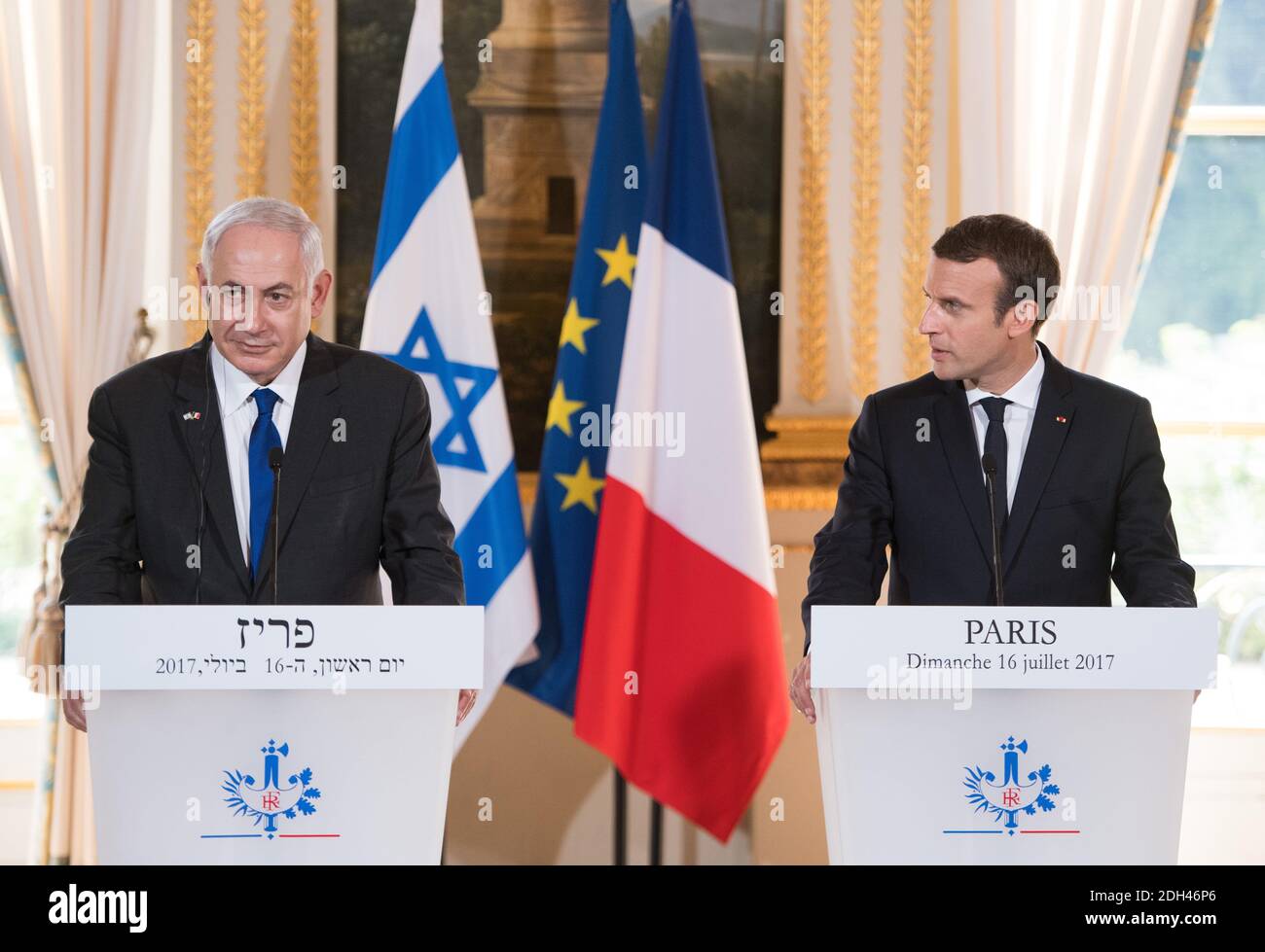 French President Emmanuel Macron receives Israeli Prime Minister ...