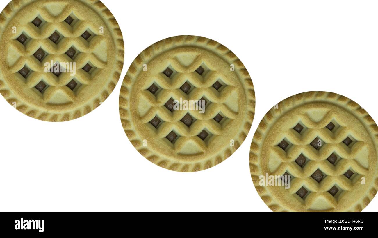 Cookies with chocolate filling, biscuits, baking closeup isolated on ...