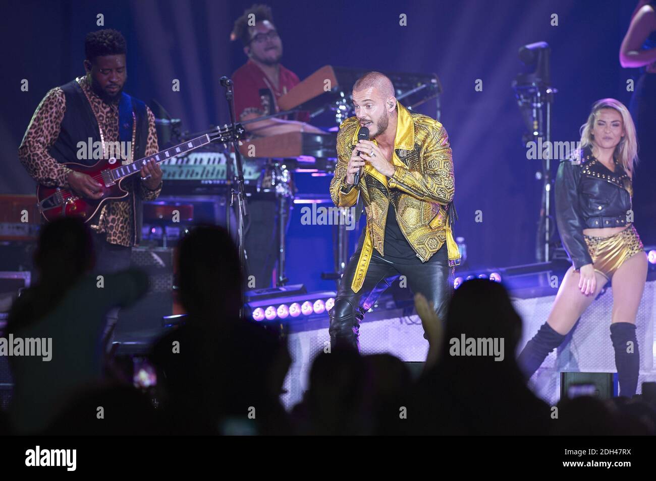 French singer M. Pokora (aka Matt Pokora, Matthieu Tota) performs live ...