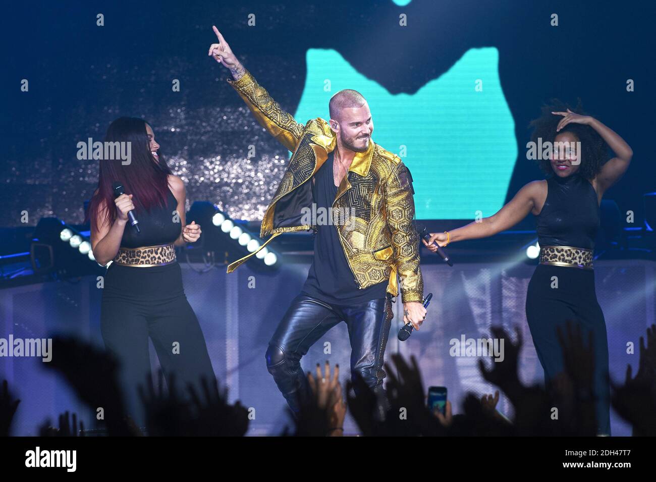 French singer M. Pokora (aka Matt Pokora, Matthieu Tota) performs live ...