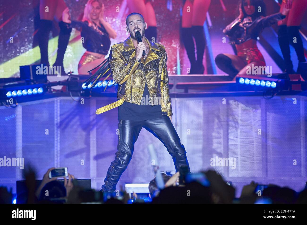 French singer M. Pokora (aka Matt Pokora, Matthieu Tota) performs live ...