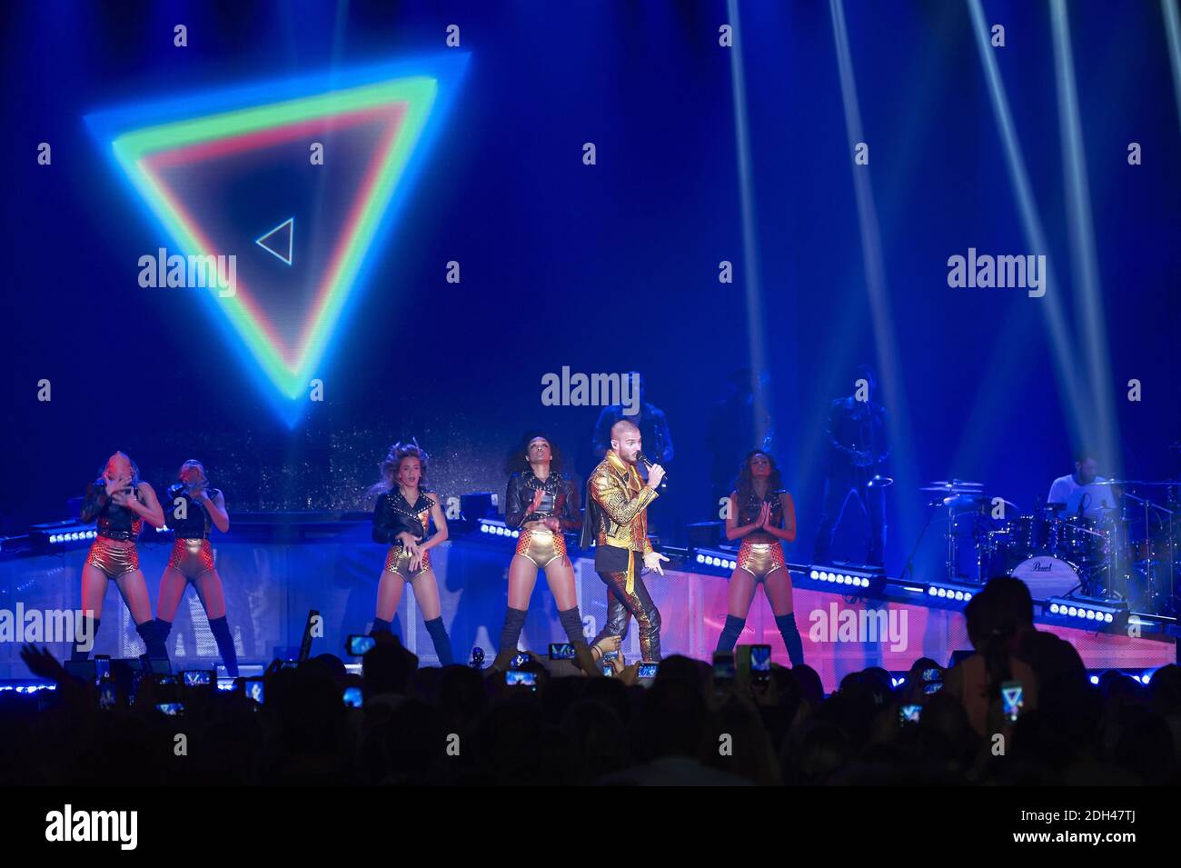 French singer M. Pokora (aka Matt Pokora, Matthieu Tota) performs live ...
