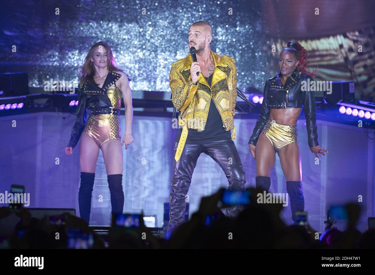 French singer M. Pokora (aka Matt Pokora, Matthieu Tota) performs live ...
