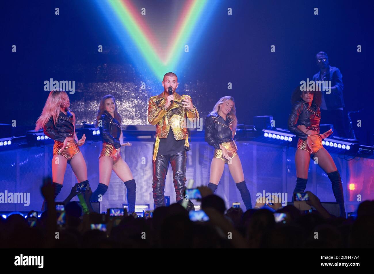 French singer M. Pokora (aka Matt Pokora, Matthieu Tota) performs live ...