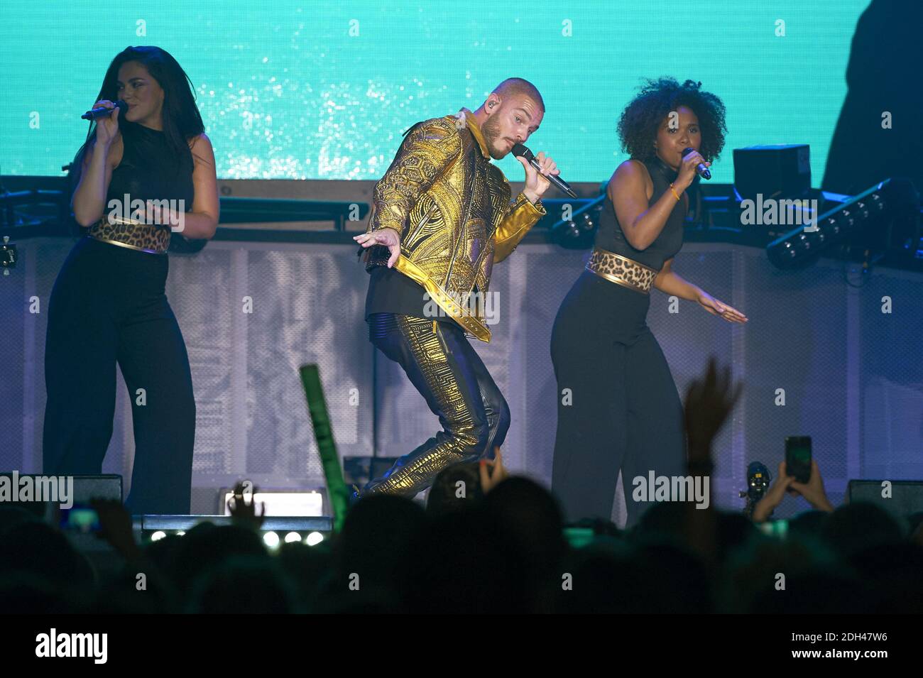 French singer M. Pokora (aka Matt Pokora, Matthieu Tota) performs live ...