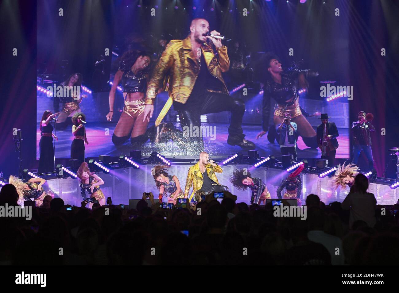 French singer M. Pokora (aka Matt Pokora, Matthieu Tota) performs live ...