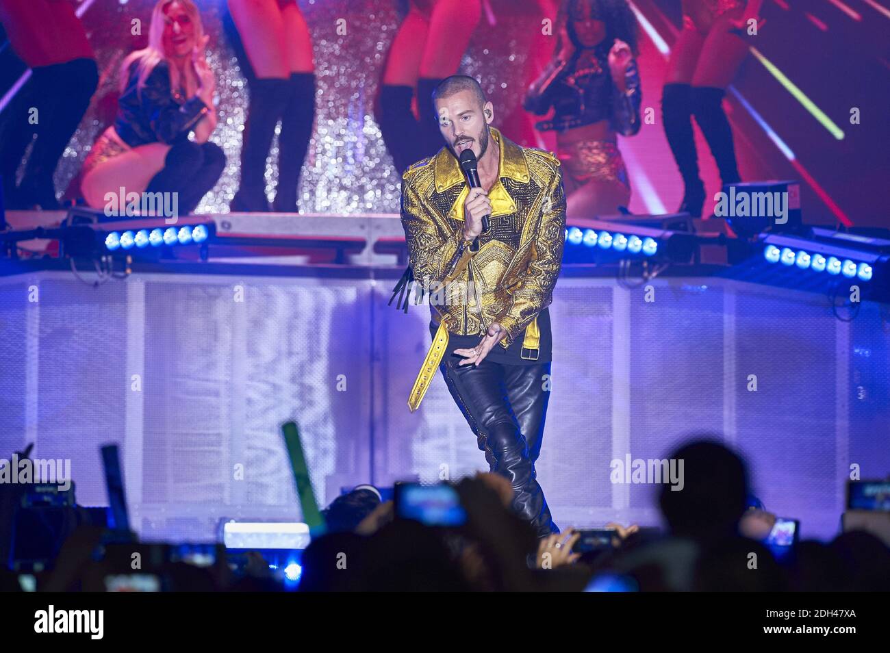 French singer M. Pokora (aka Matt Pokora, Matthieu Tota) performs live ...