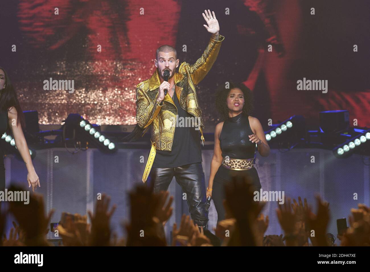 French singer M. Pokora (aka Matt Pokora, Matthieu Tota) performs live ...