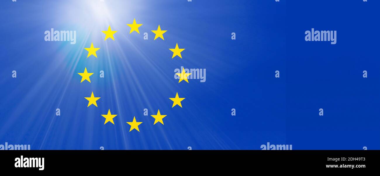 Eu symbol, flag, europe, blue, banner, lights Stock Photo - Alamy