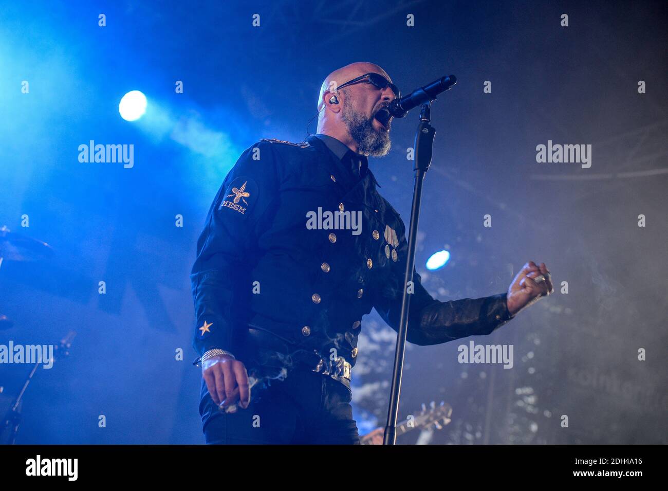 Eisbrecher performing live on stage at Amphi Festival, in Cologne ...
