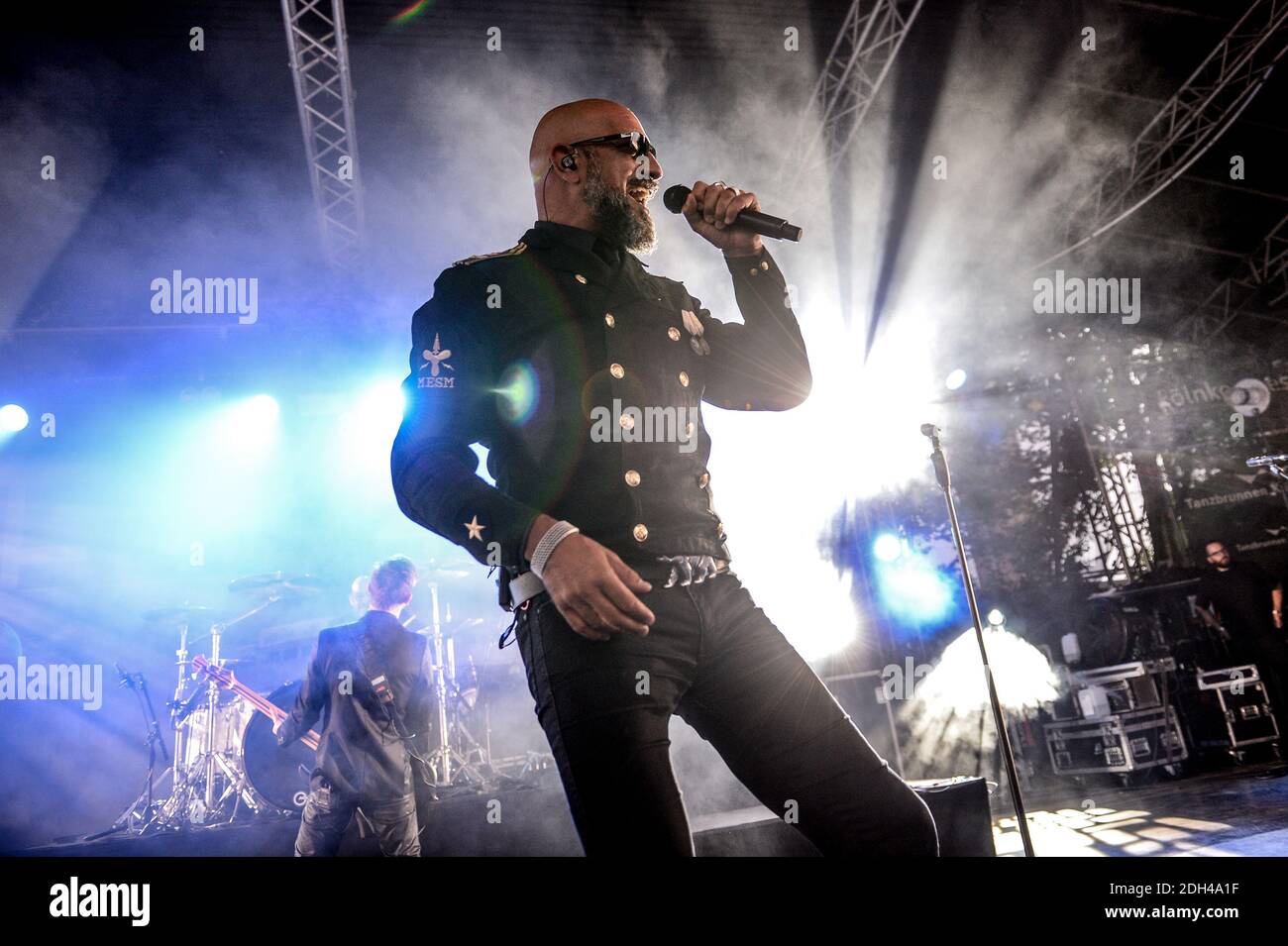 Eisbrecher performing live on stage at Amphi Festival, in Cologne ...