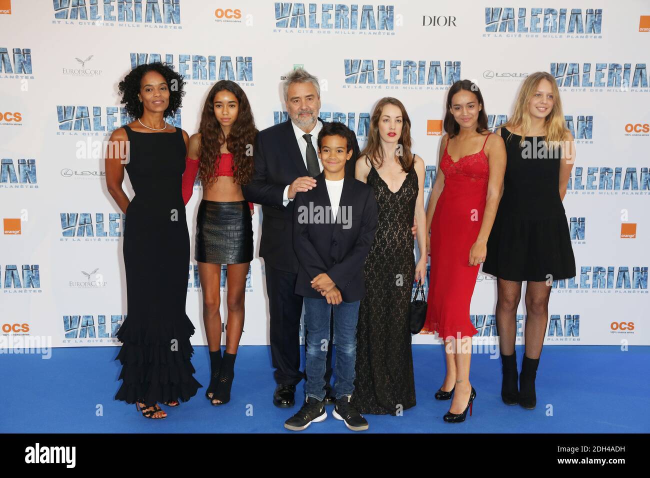 Luc Besson and his Family attending Valerian premiere at Cite du Cinema ...